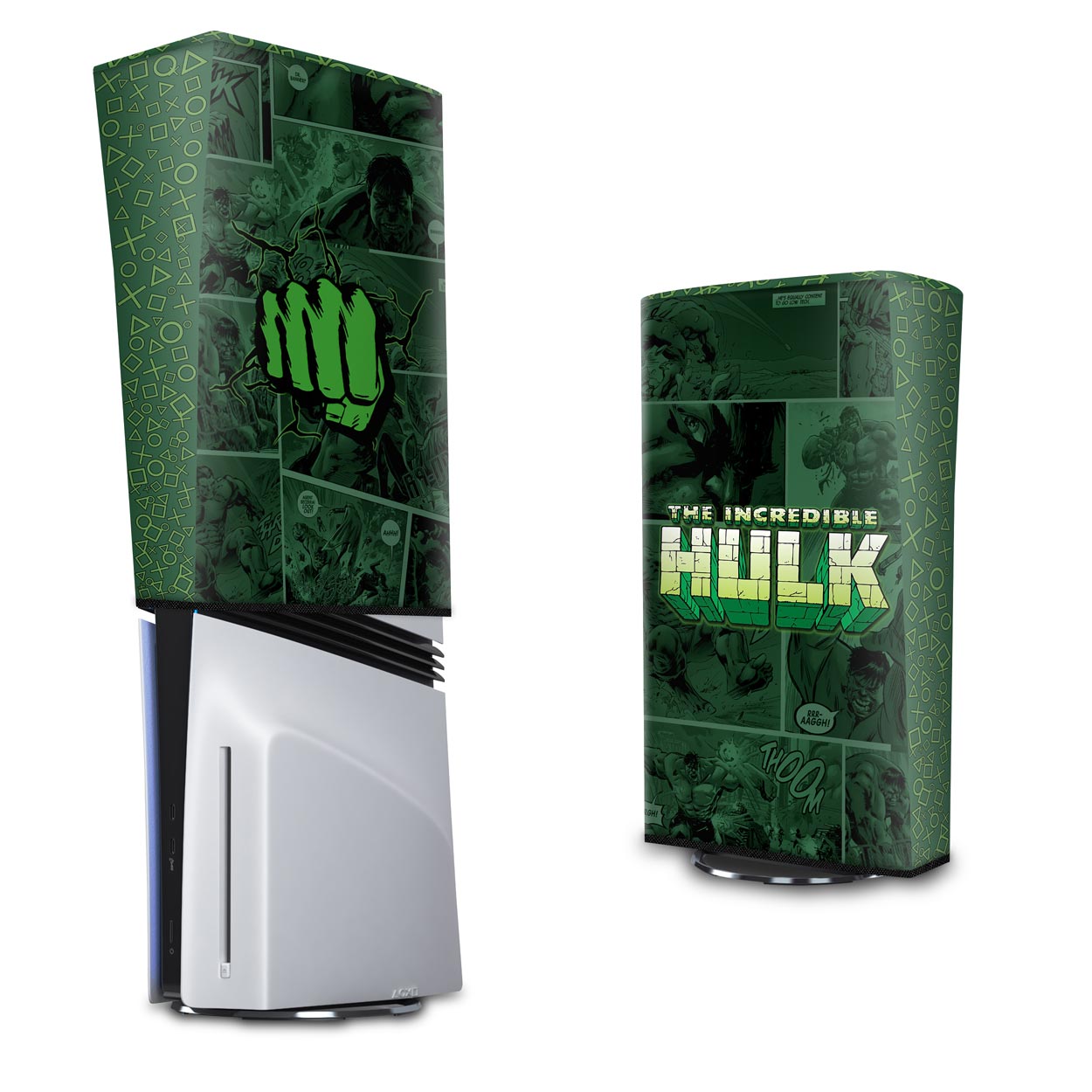 PS5 Pro Capa Anti Poeira Vertical - Hulk Comics - Pop Arte Skins Atacado