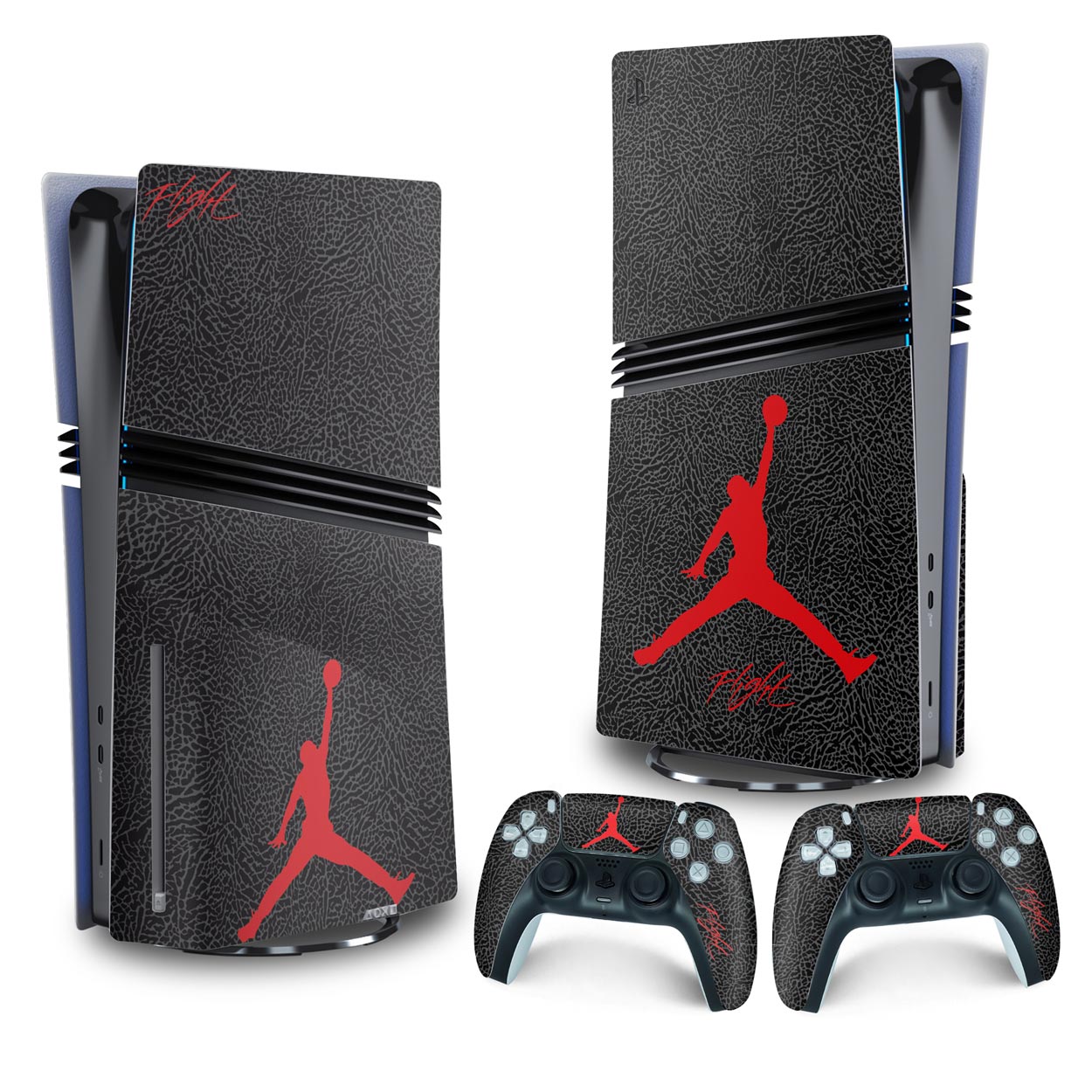 Skin PS5 Pro Vertical - Jordan Flight - Pop Arte Skins Atacado