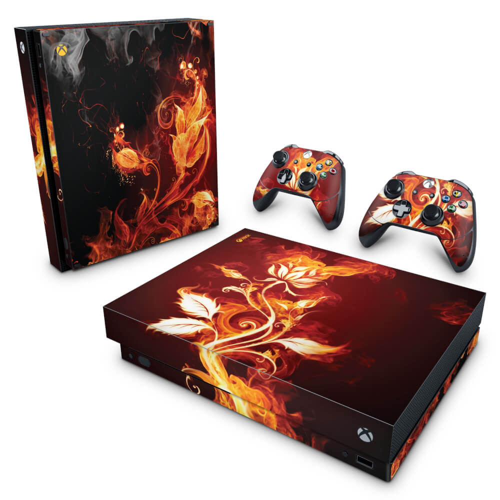 Xbox One X Skin - Fire Flower - Pop Arte Skins Atacado