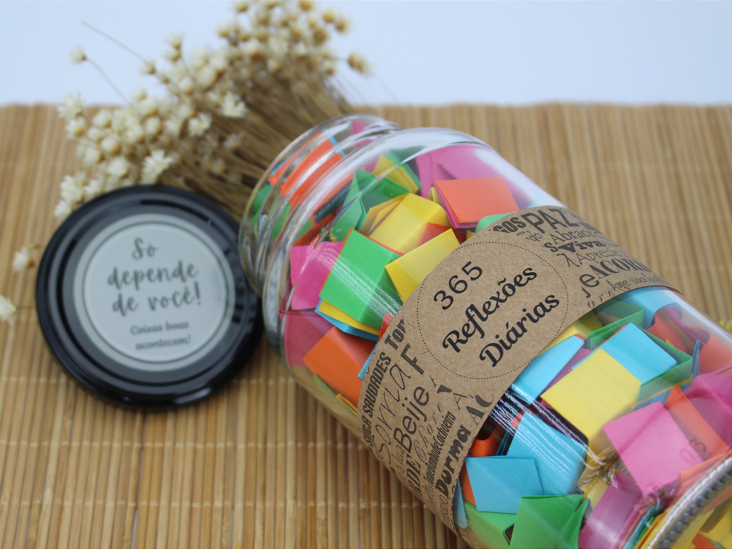 Pote com 365 Mensagens Diárias - Potes e Frases - Mensagens Motivacionais