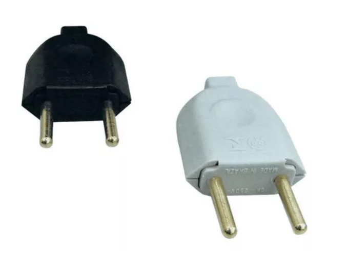 PLUG MACHO 2 PINOS 10 AMPERES - DAMOFIX