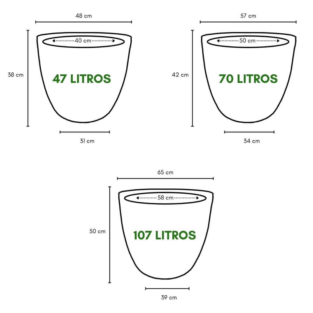 Compre agora Vaso Redondo para Plantas Polietileno até 107L - Verde ...