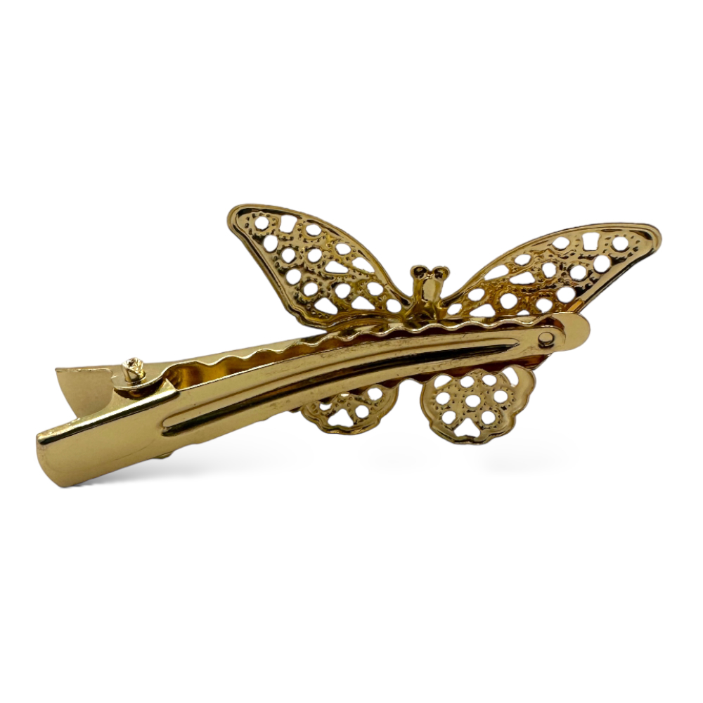 Presilha Emma | Bico de pato com borboleta dourada de metal - Due Buzzi ...