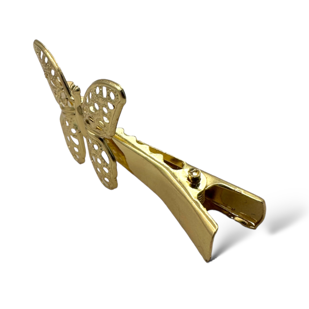 Presilha Emma | Bico de pato com borboleta dourada de metal - Due Buzzi ...