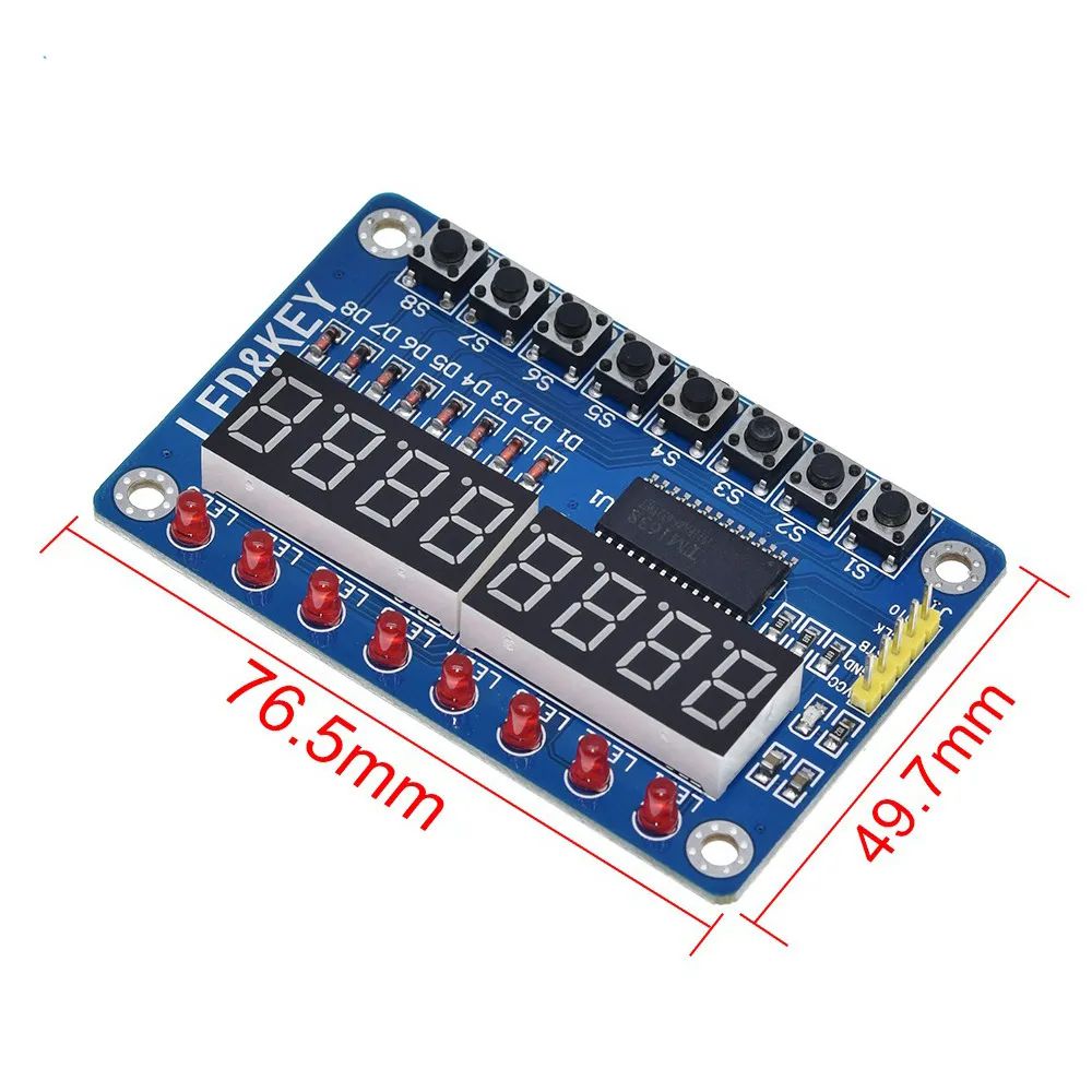Módulo Display 7 Segmentos 8 Dígitos TM1638 - Loja da Fábrica de Bolso