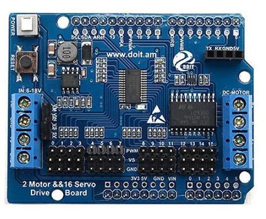 Motor Shield L293D Arduino - Driver Ponte H para 2 Motores DC + 16 ...