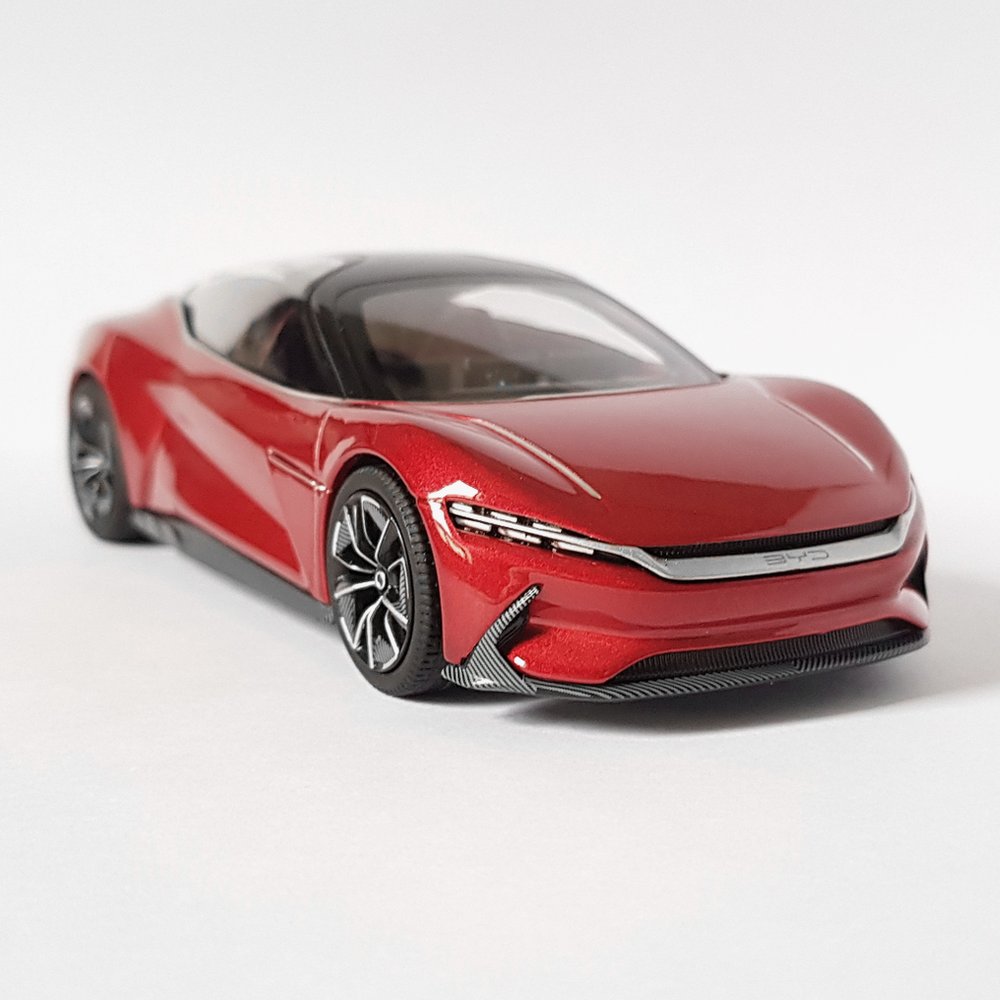 Miniatura BYD E-SEED Han GT Concept Vermelho 2020 1/43 - SG SWEDEN 🇸🇪
