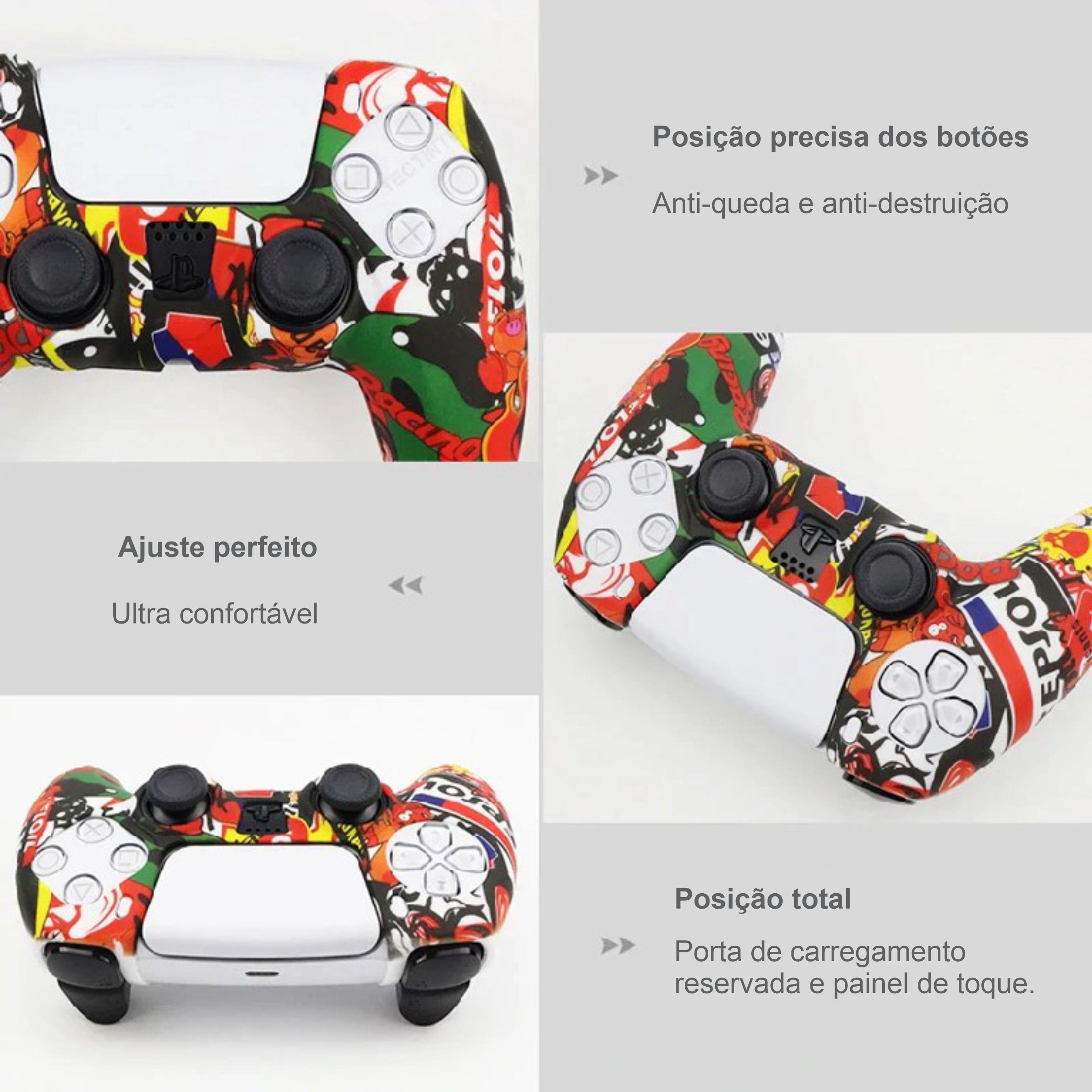 Capa Capinha Case Skin p/ Controle de PS5 Playstation 5 Protetora ...