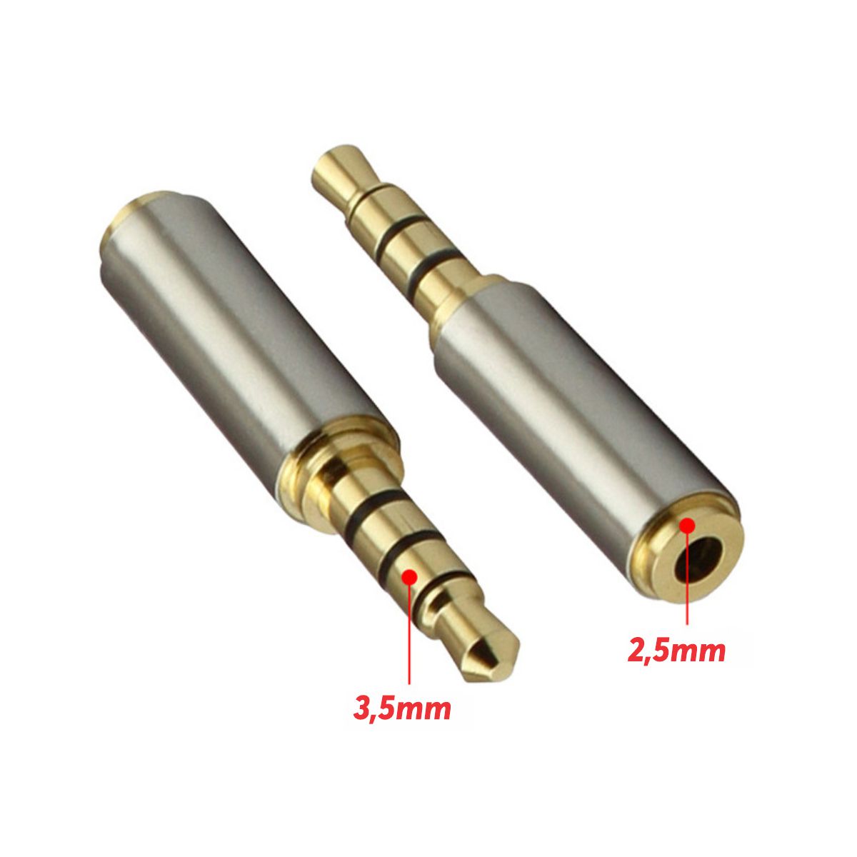 Adaptador P1 Fêmea 2,5mm Para P2 Macho 3,5mm Plug Conector Conversor ...