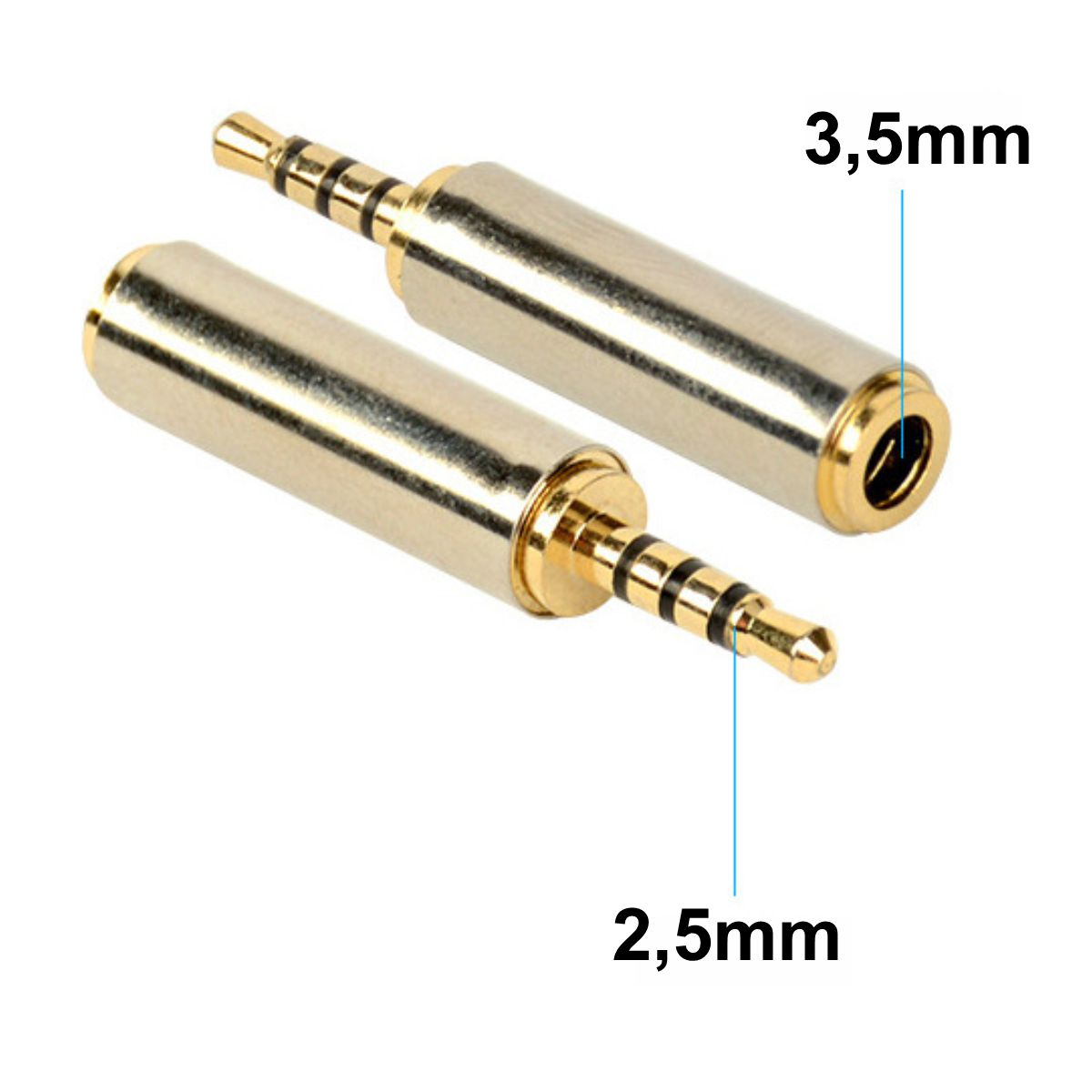 Adaptador P2 Fêmea 3,5mm Para P1 Macho 2,5mm Plug Conector Conversor ...