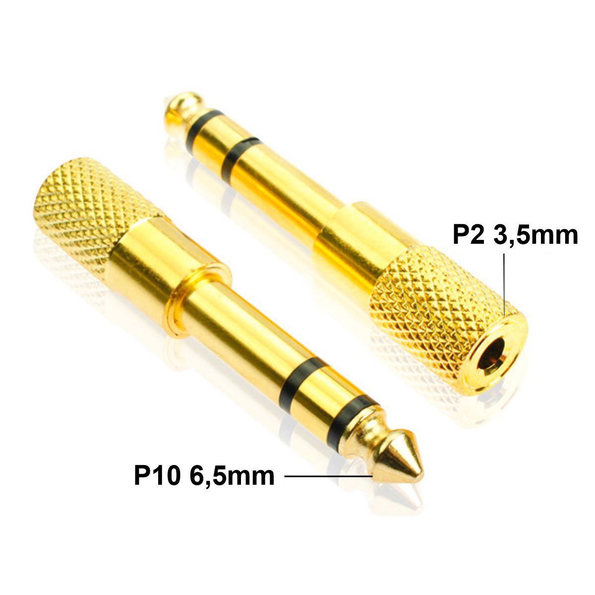Adaptador P10 Macho 6,5mm Para P2 Fêmea 3,5mm Plug Conector Conversor ...