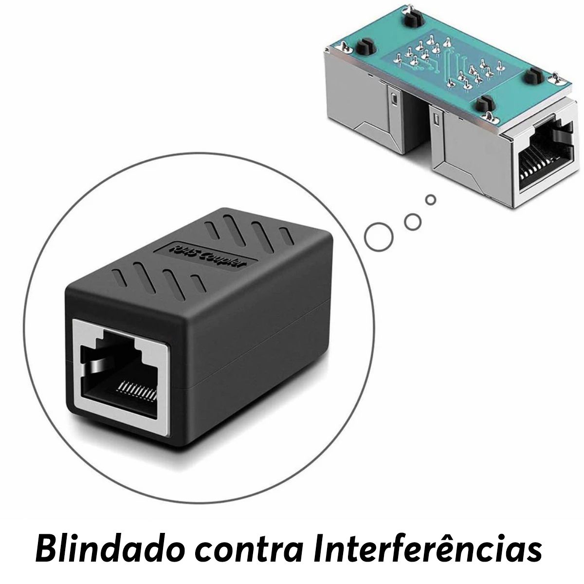 Adaptador Emenda Rj45 Extensor Cat5 Cat6 Cat7 Rede Ethernet Conector ...