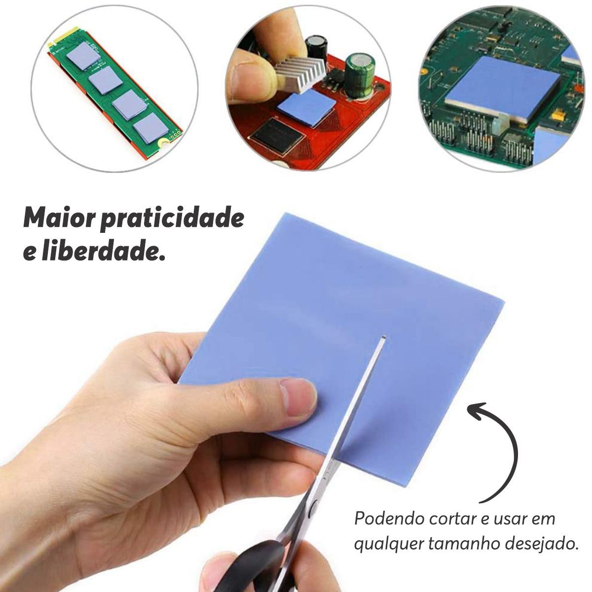 Thermal Pad Almofada Térmica 10cm x 10cm (100mm x 100mm) x 3mm Para BGA ...