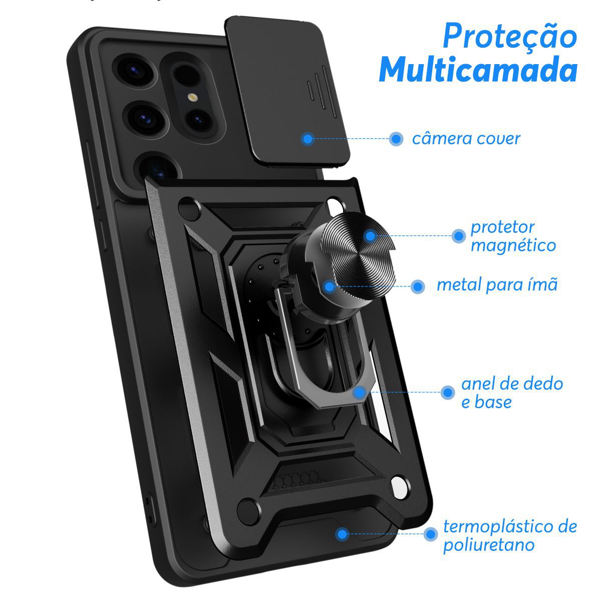 Capa Capinha Case Samsung Galaxy S24 Ultra Protetora Militar Armadura ...
