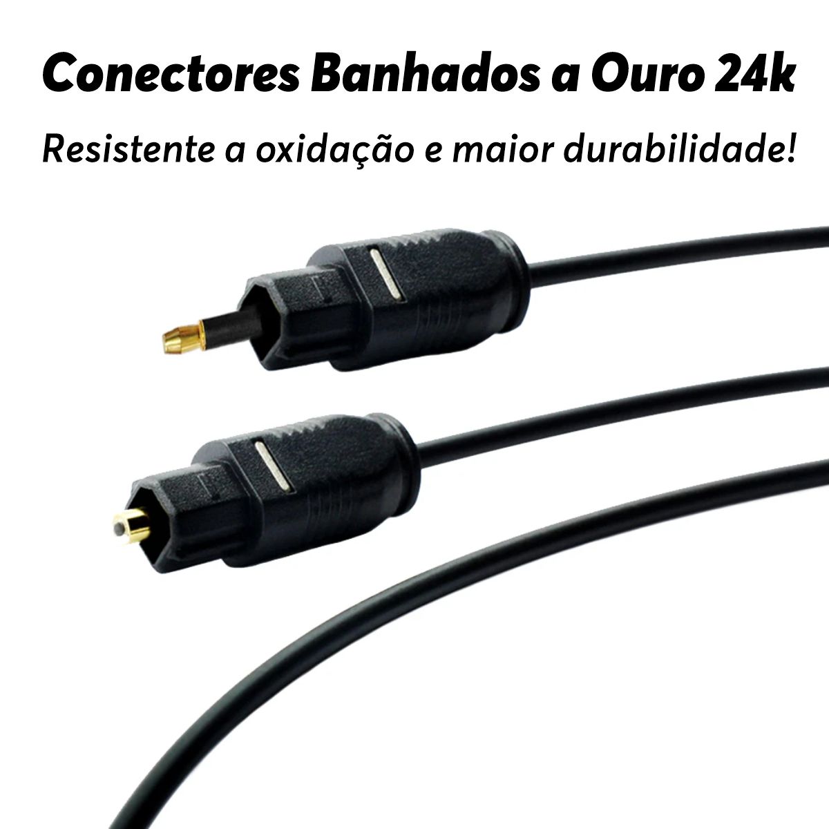 Cabo Óptico Áudio Som Digital Mini Toslink 3,5mm SPDIF 2m 2 metros ...