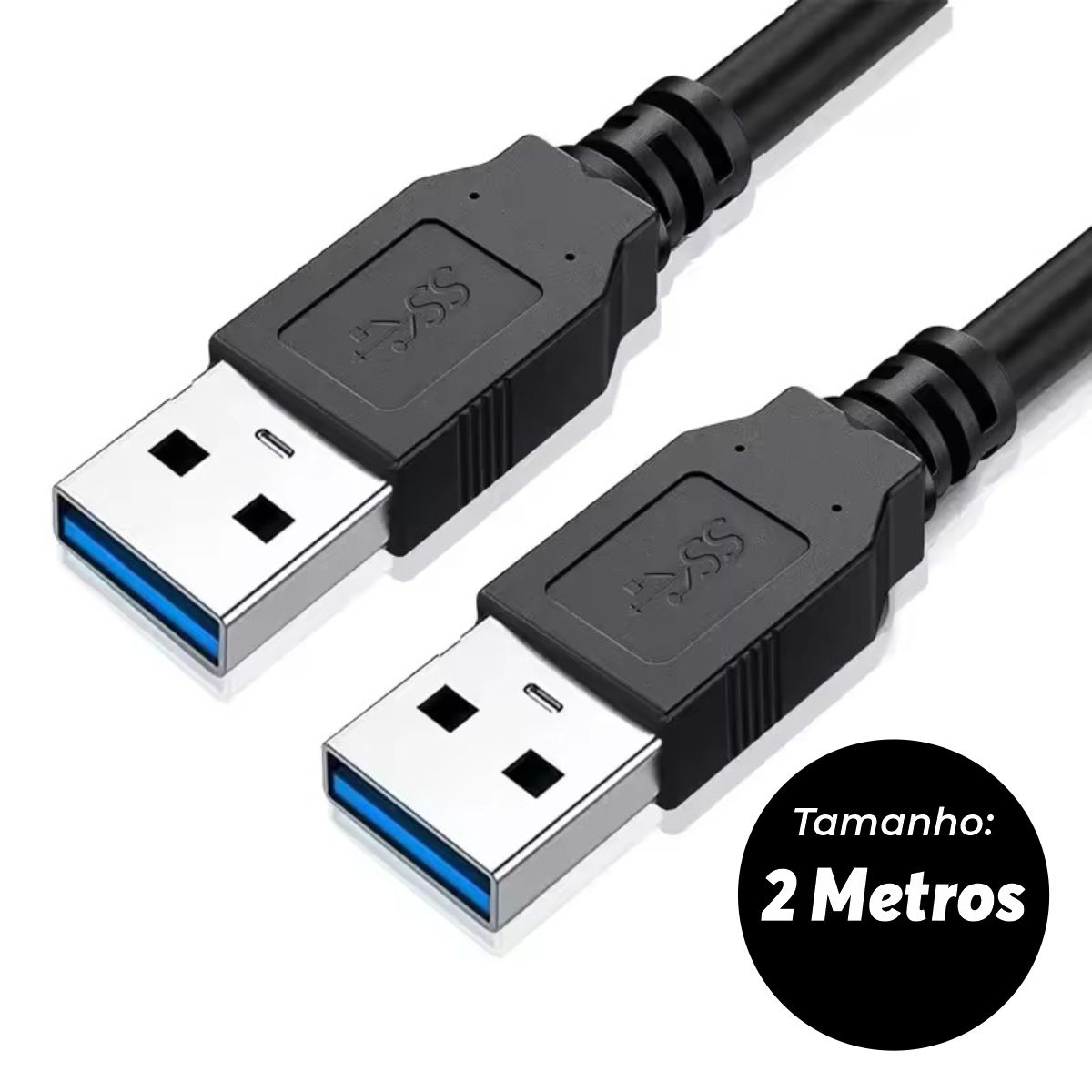 Cabo USB 3.0 5Gbps Macho x Macho 2 metros Duplo USB Blindado - Chroma ...