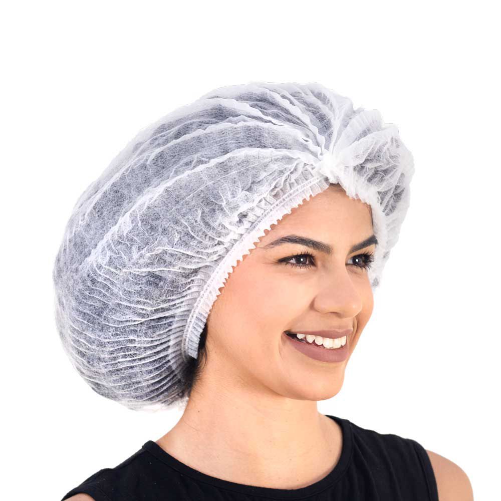 Touca TNT Branca Grande Descartável Cabelos Volumosos 12 Un - Aksa ...