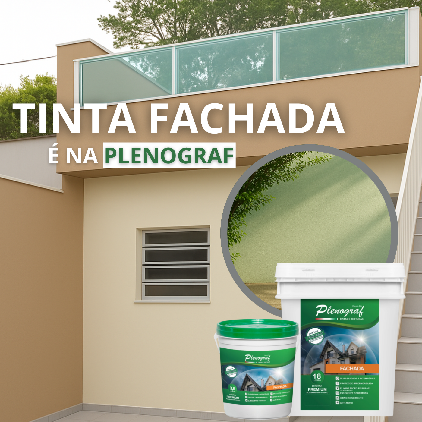 Tinta Acrílica 4x1 para Fachada – Sol e Chuva Fosca | Plenograf ...