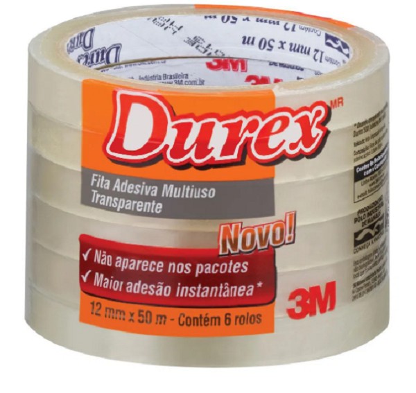 Fita Adesiva Transparente Durex 12mm X 50m - Cena 1 Acessórios ...