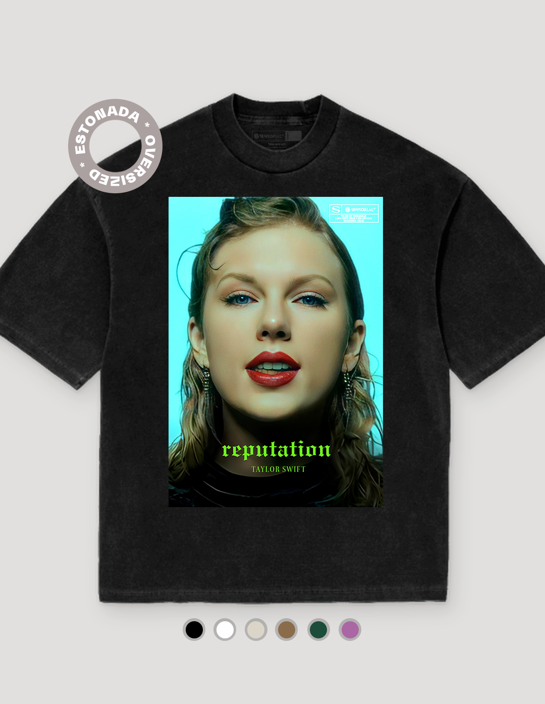 Camiseta Oversized Estonada Taylor Swift Reputation Face - Sensorial ...