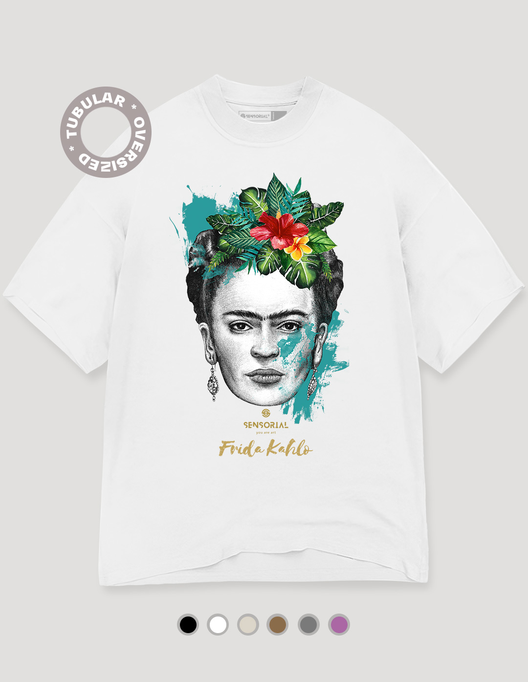 Camiseta Oversized Tubular Frida Kahlo - Sensorial, camisetas exclusivas, compre online