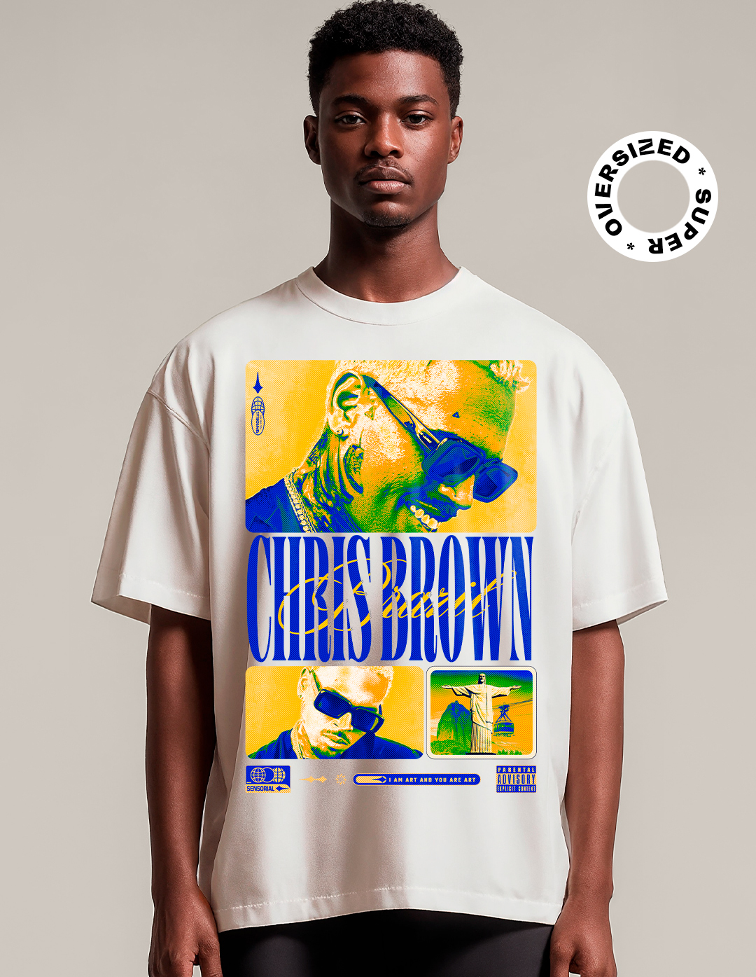 Camiseta Oversized Super Chris Brown Brazil - Sensorial, camisetas exclusivas, compre online