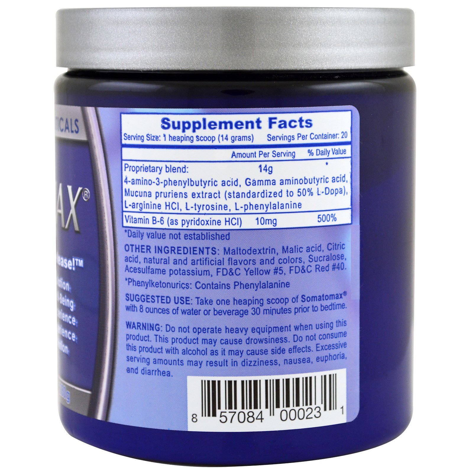 SUPLEMENTO| SOMATOMAX | (280 GRAMAS) - HI-TECH - C&B NUTRITION