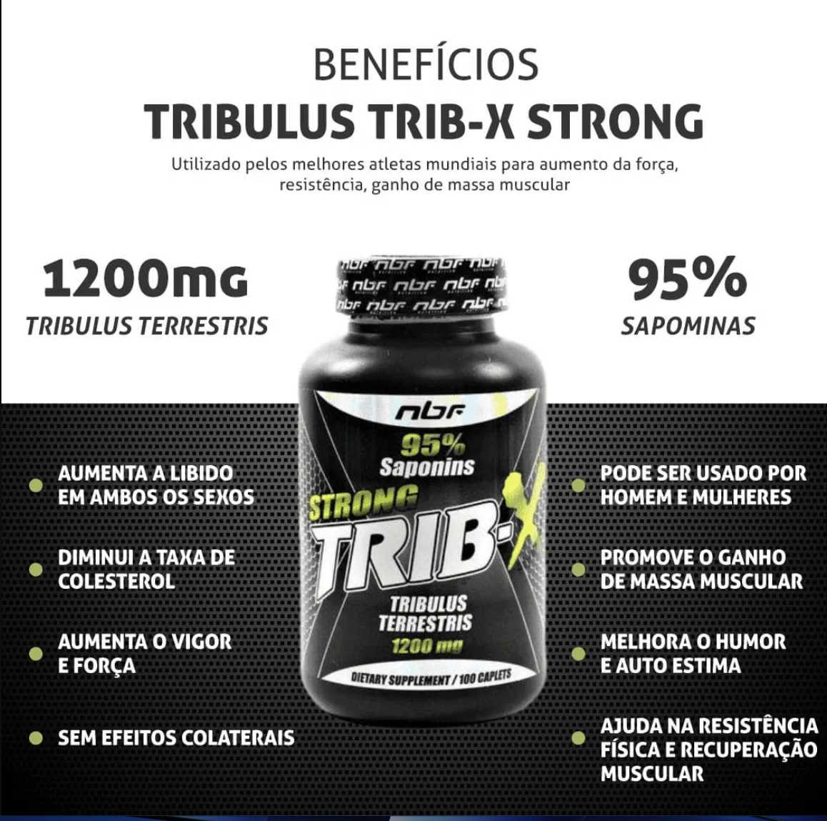 STRONG TRIB-X 100 TABLETS 1200 MG - NBF NUTRITION - C&B NUTRITION