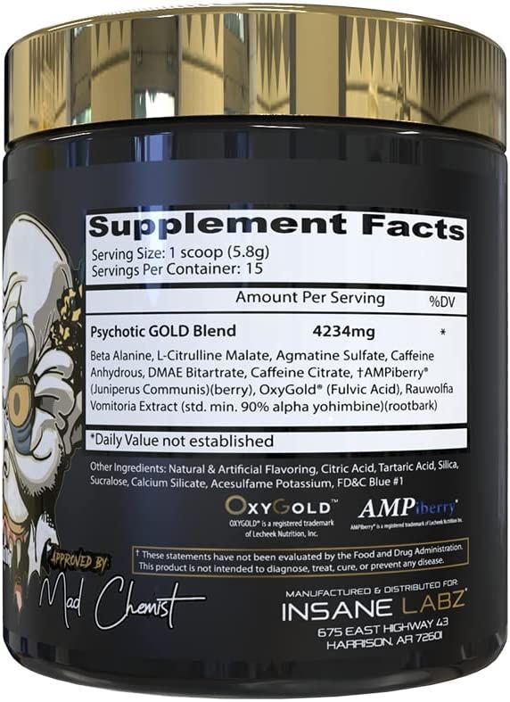 PSYCOTHIC GOLD (15 DOSES) PRE-TREINO - INSANE LABZ - C&B NUTRITION