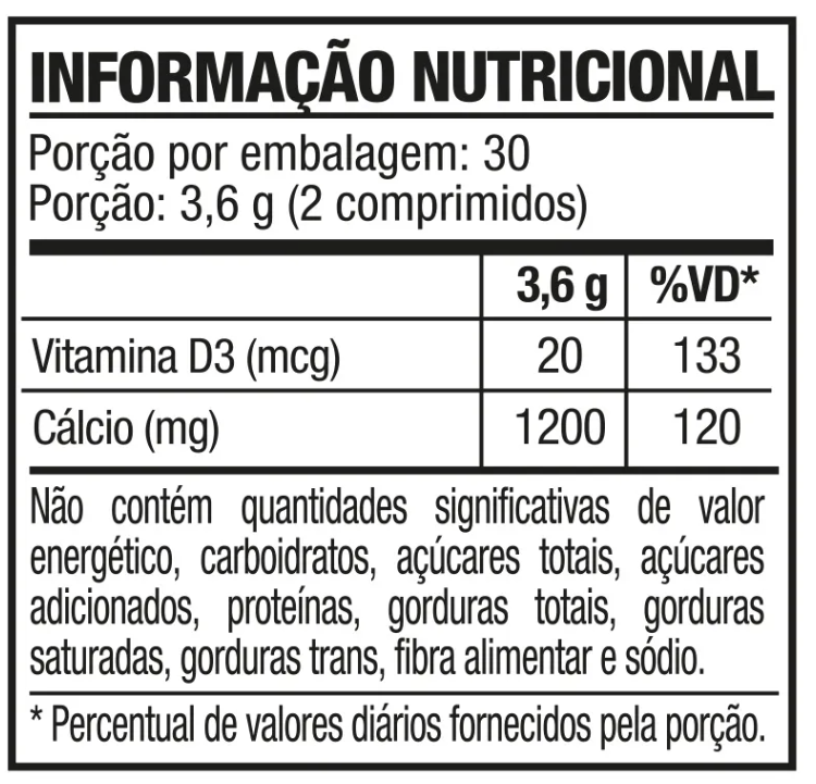 CÁLCIO FORT D3 OSSOS E DENTES 60 COMP. - BIONATUS - C&B NUTRITION