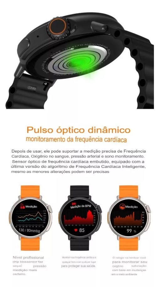 Smartwatch Ultra 9 Pro Redondo Multifunções Lançamento 2023 - Esferatec ...