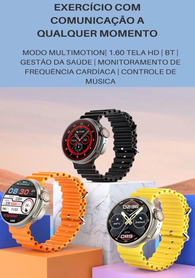 Smartwatch Ultra 9 Pro Redondo Multifunções Lançamento 2023 - Esferatec ...