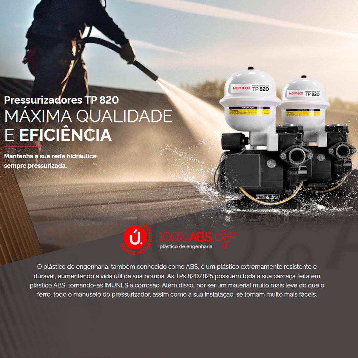 Bomba Pressurizadora De Água Komeco TP 820 G3 1/4CV Bivolt - A HIPERCLIMA SISTEMAS AQUECEDOR A ...