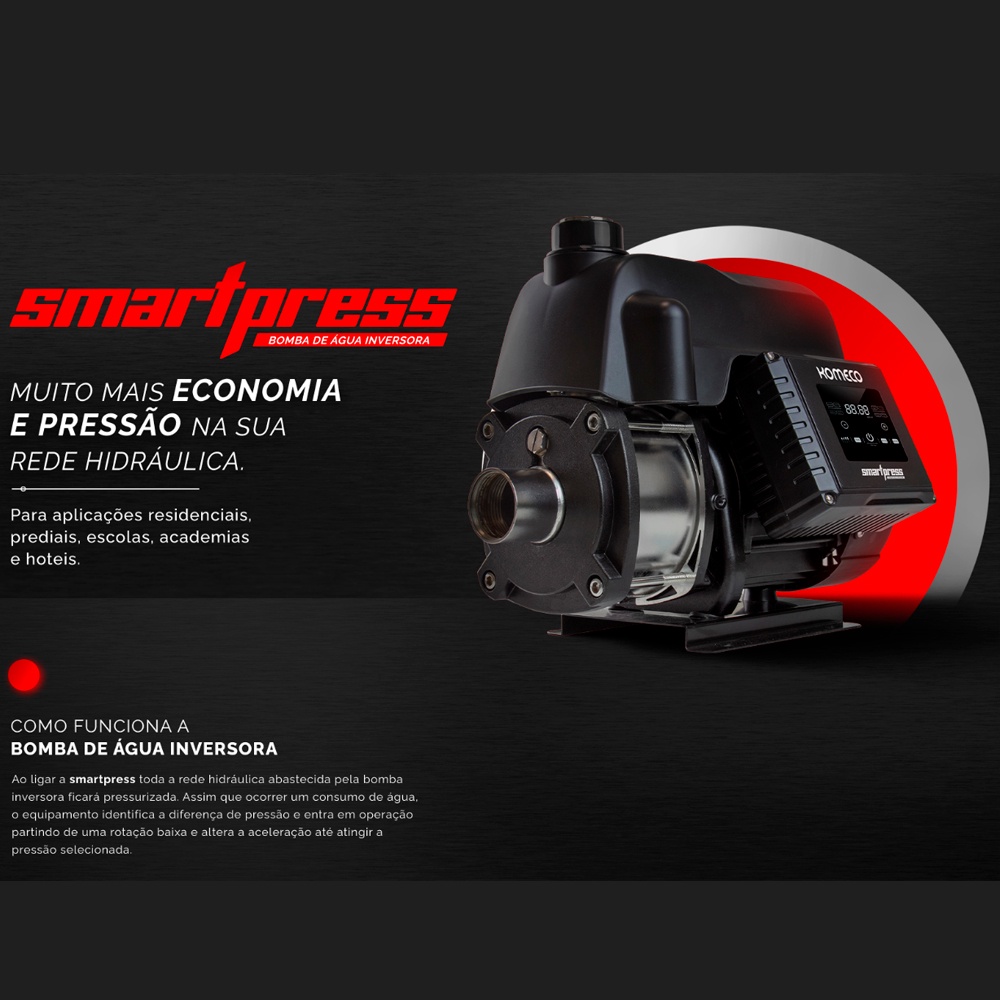 Pressurizador Inversor De Frequência Komeco Smartpress 55 2,0CV 220V - A HIPERCLIMA SISTEMAS ...