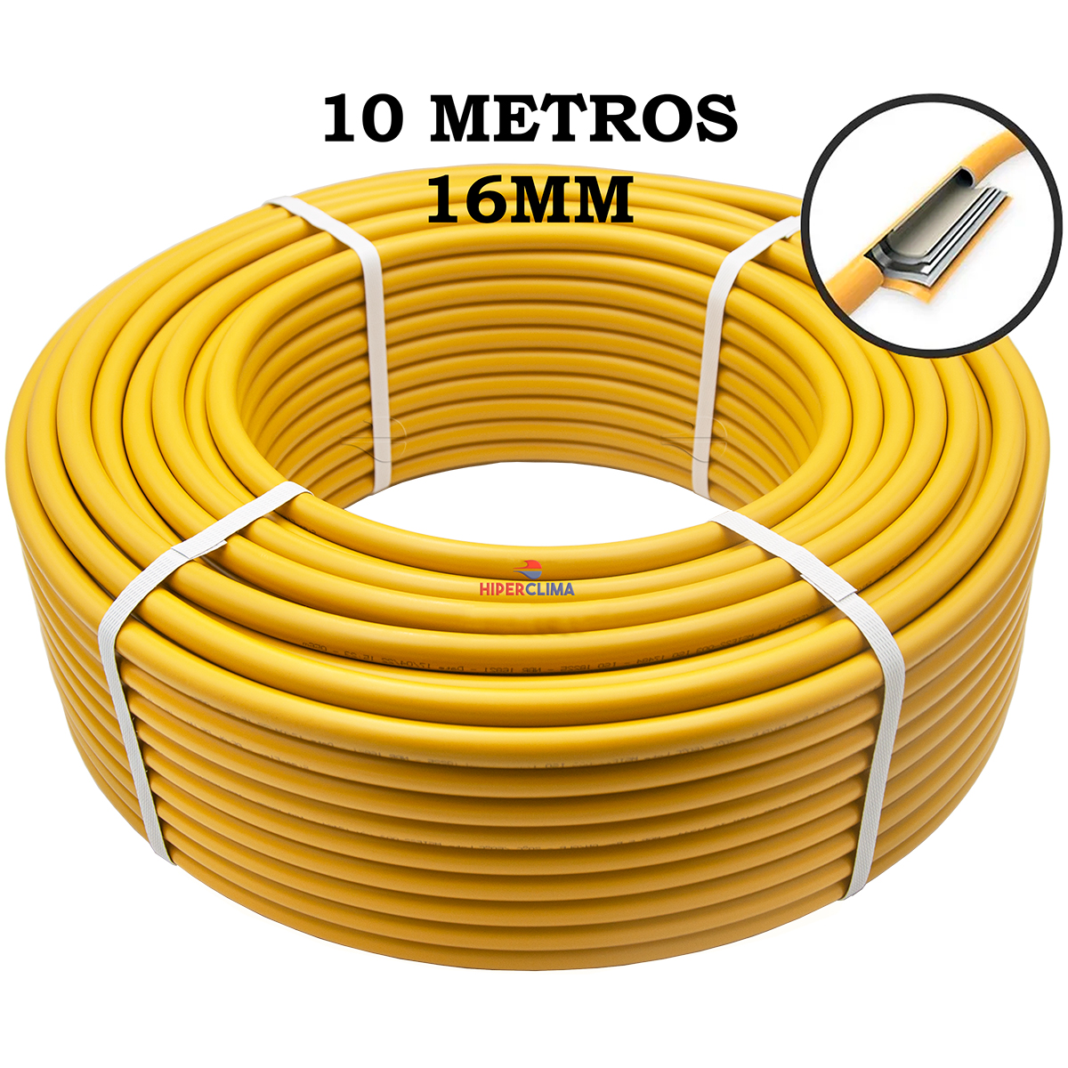 Kit De 10 Metros Tubo Pex 16mm Mangueira Multicamadas Flex Druck Gás ...