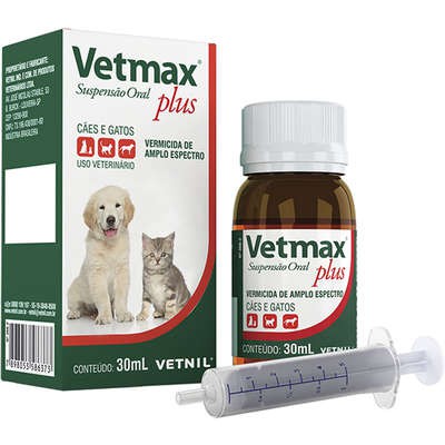 Vermífugo Univet Vetmax Plus Suspensão - 30 mL - Masterpet
