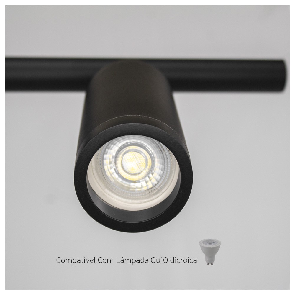 Luminária Trilho Com 5 Spots Preto Fosco Infinitylux Led Casa - Led ...