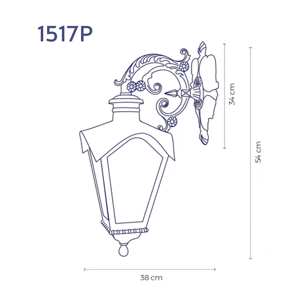 Arandela De Ferro Colonial Sinhá Lanterna P/ Baixo 1517P Cor Preta ...
