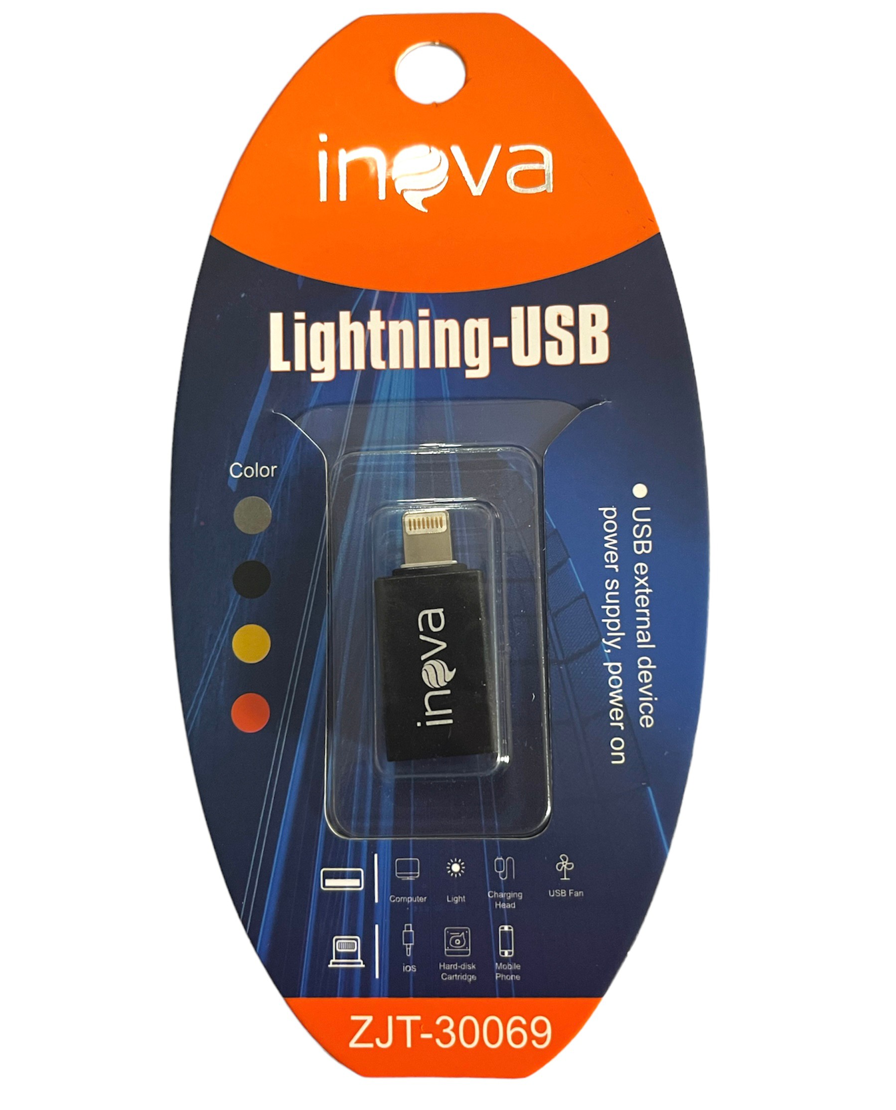 Adaptador Inova Lightning - USB OTG ZJT-30069 - 3rick Eletronic