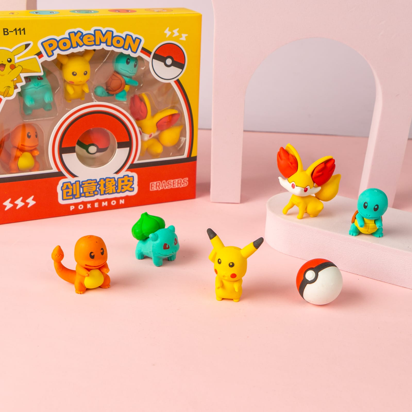 Kit Borracha Fofa - Pokemon - Minha Boneca de Laço
