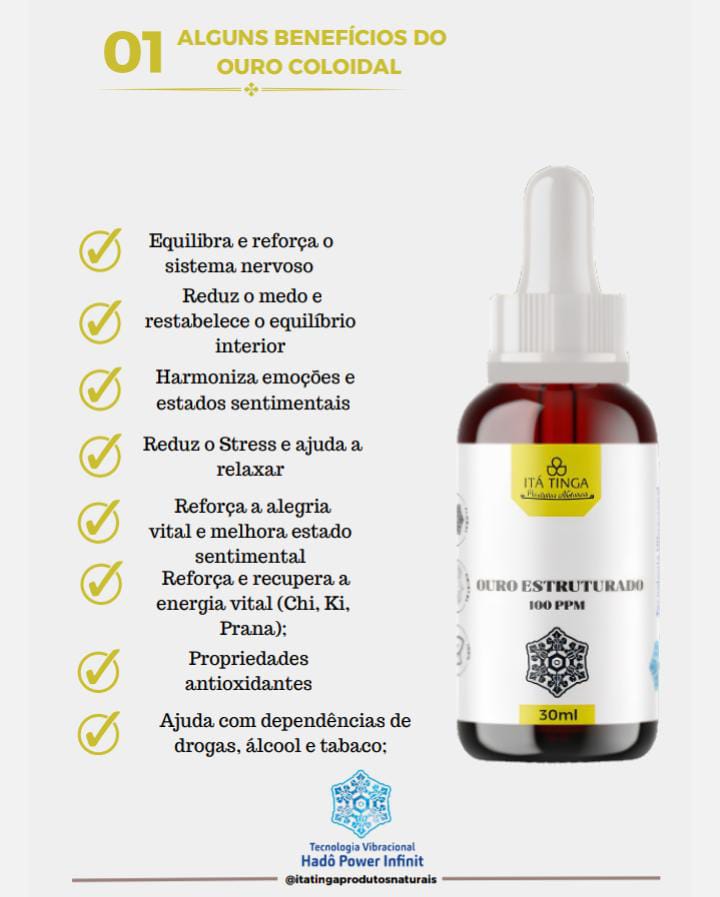 OURO COLOIDAL ESTRUTURADO - Parâmetro Ozônio