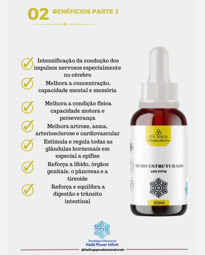 OURO COLOIDAL ESTRUTURADO - Parâmetro Ozônio