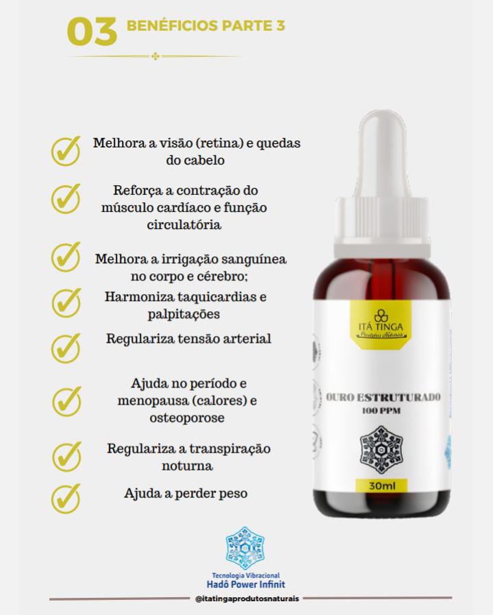 OURO COLOIDAL ESTRUTURADO - Parâmetro Ozônio