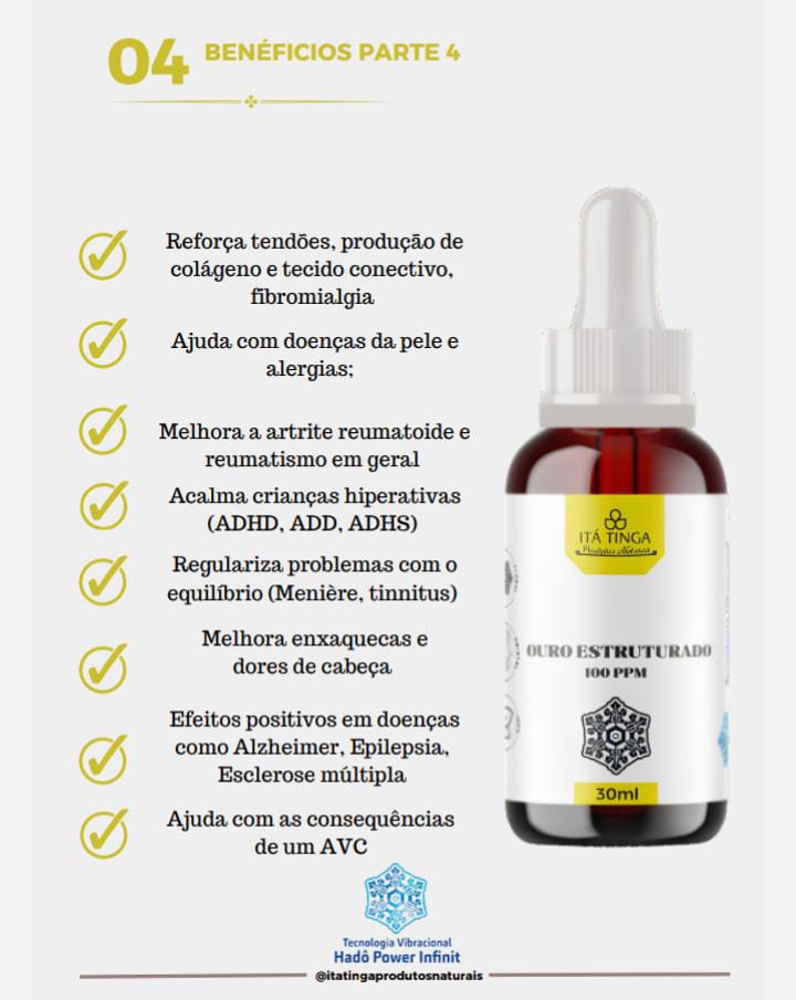 OURO COLOIDAL ESTRUTURADO - Parâmetro Ozônio