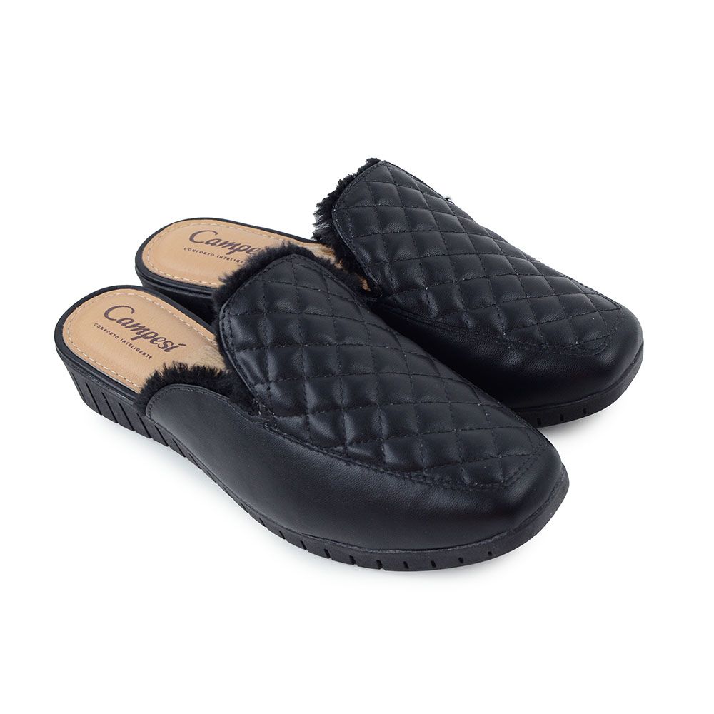 Sapato Feminino Campesí Mule Manila Preto - L8164 - Estrela Mix - Uma ...