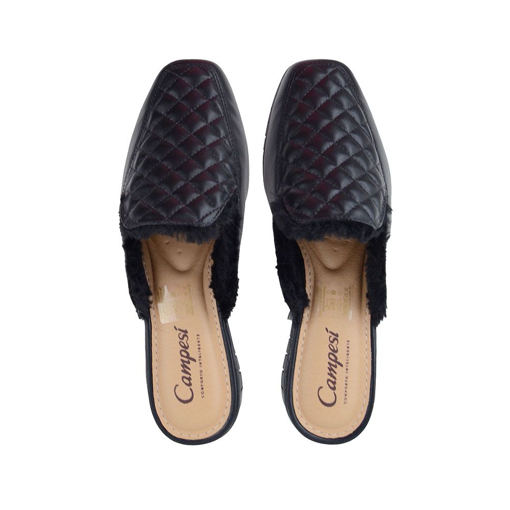 Sapato Feminino Campesí Mule Manila Preto - L8164 - Estrela Mix - Uma ...