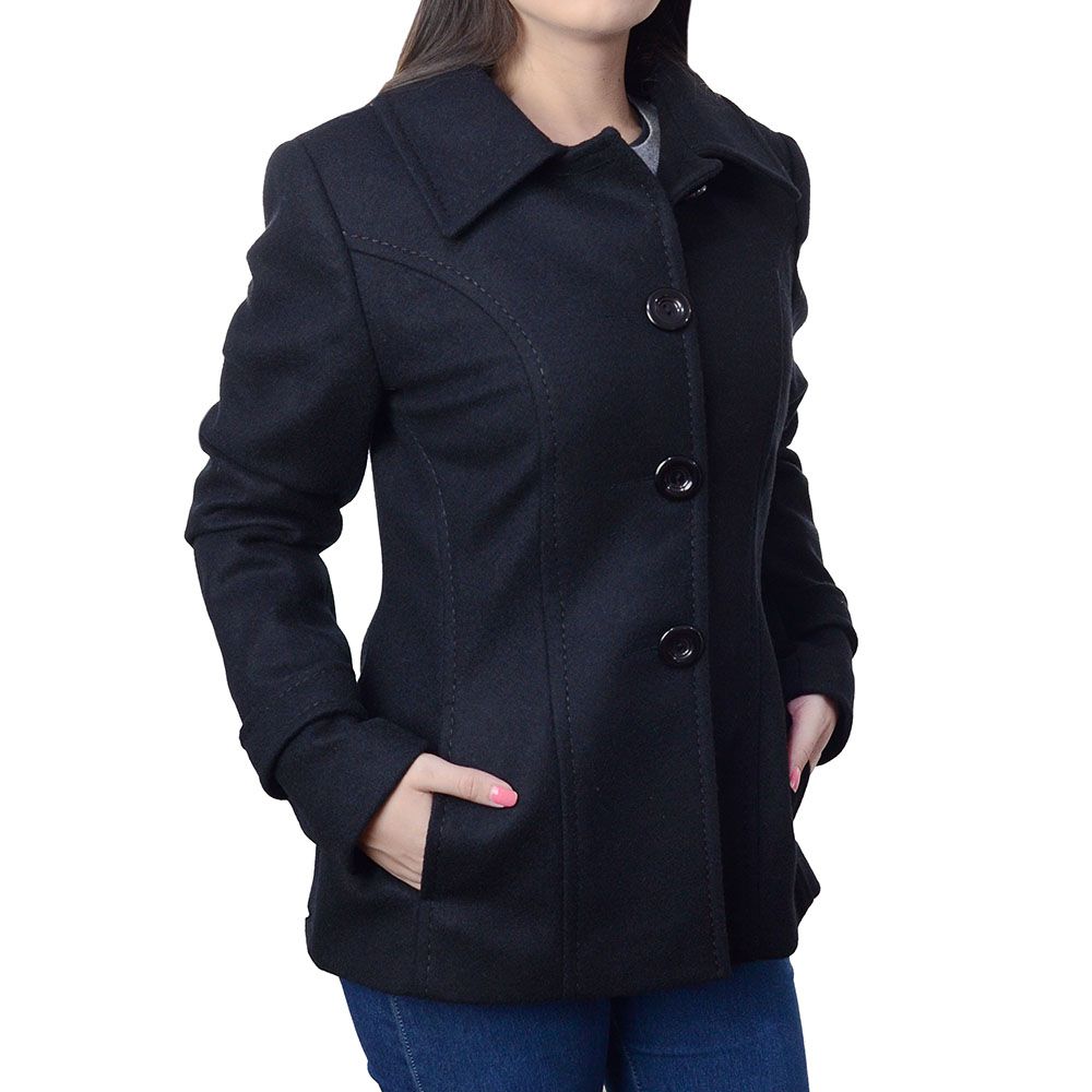 Casaco Feminino Peleteria Cordeiro Caban Slim Preto - 23031 - Estrela ...