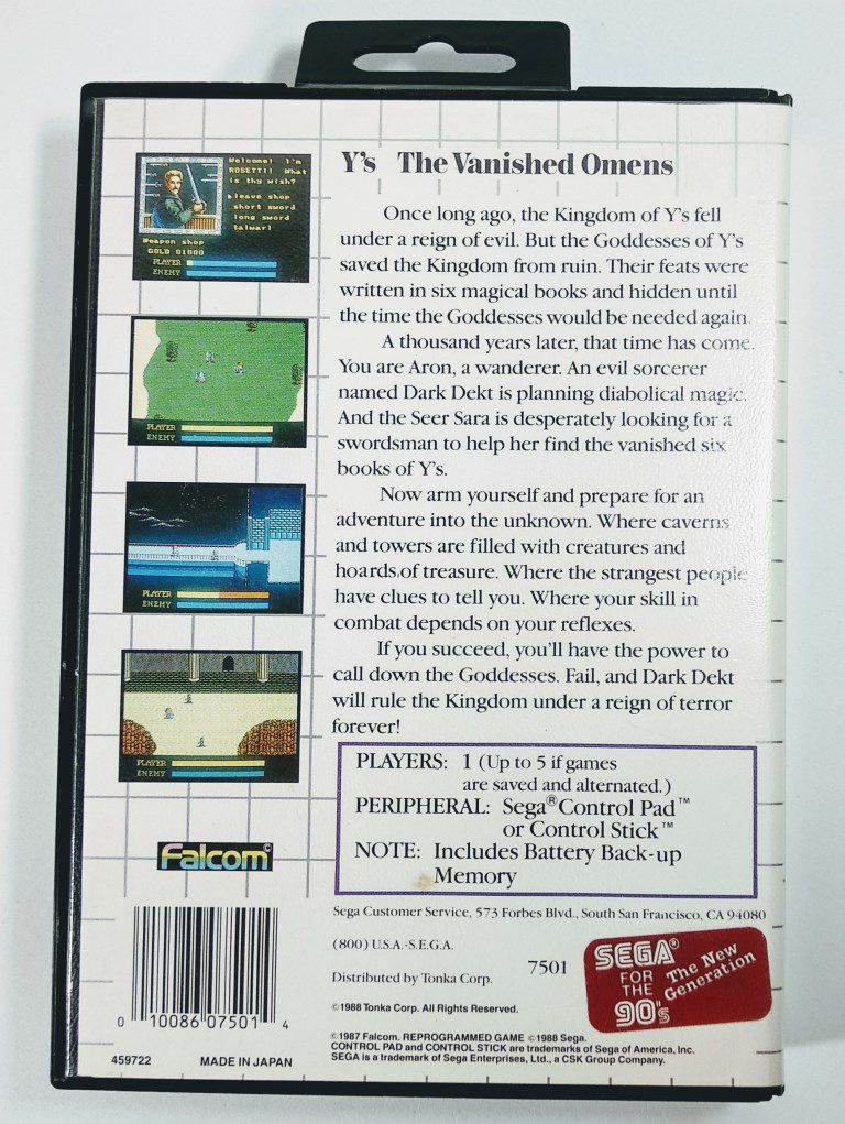 Jogo YS The Vanished Omens - Master System - Sebo dos Games - Games ...