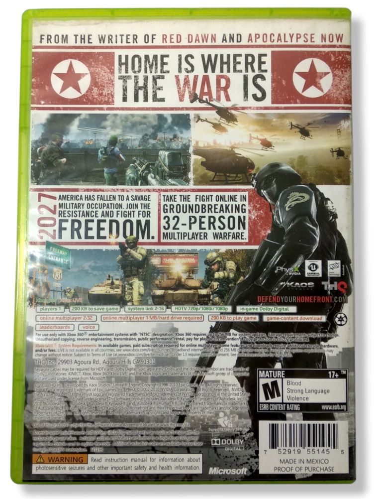 Jogo Homefront Original - Xbox 360 - Sebo dos Games - Games Antigos e ...