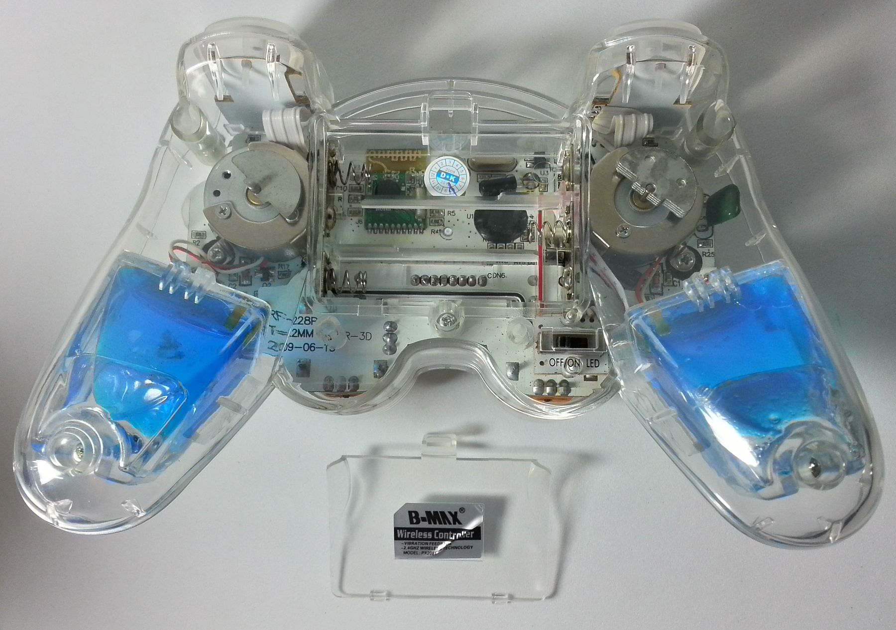 Controle sem Fio B-MAX transparente LED Acqua - PS1/ PS2 - Sebo dos ...